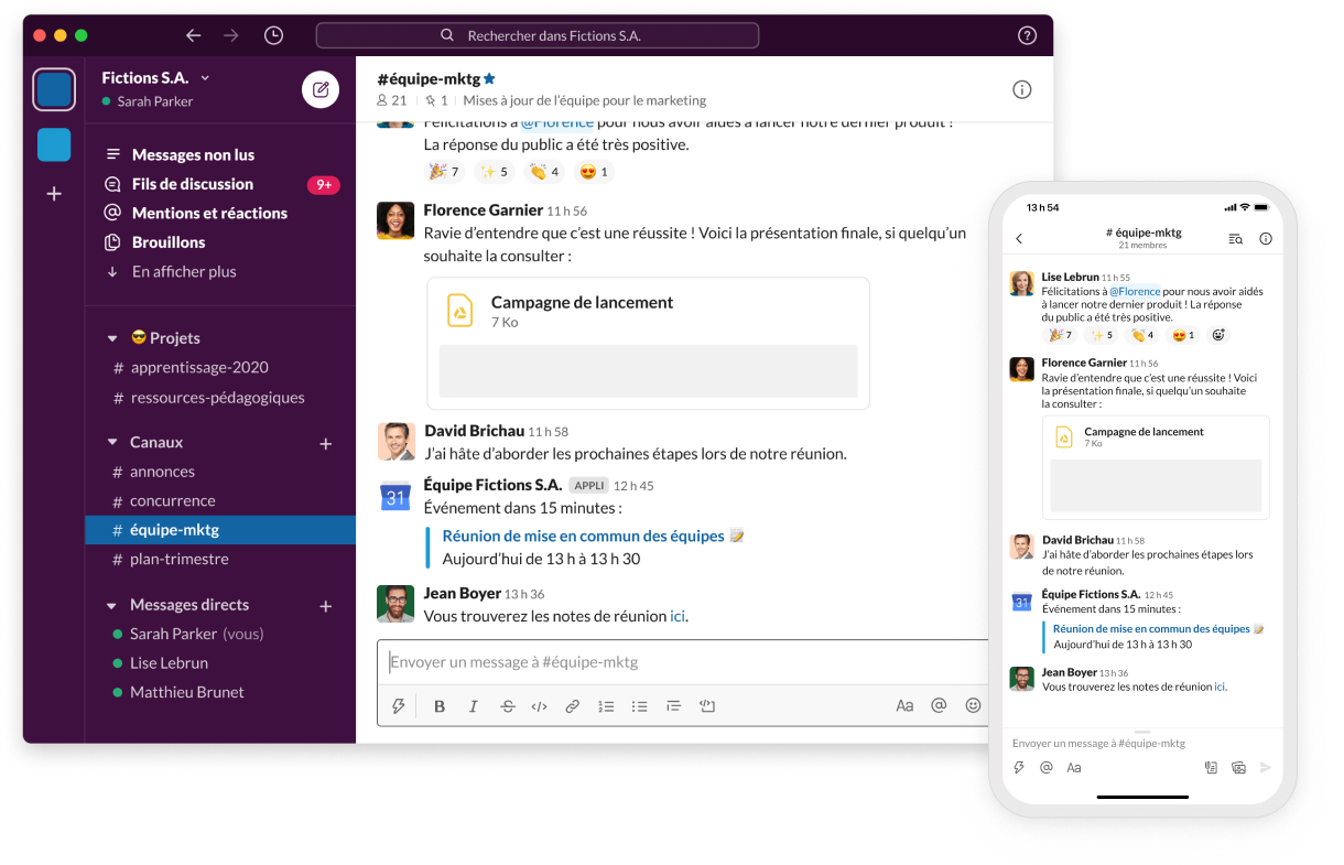Fonctionnalités | Slack Fonctionnalités | Slack