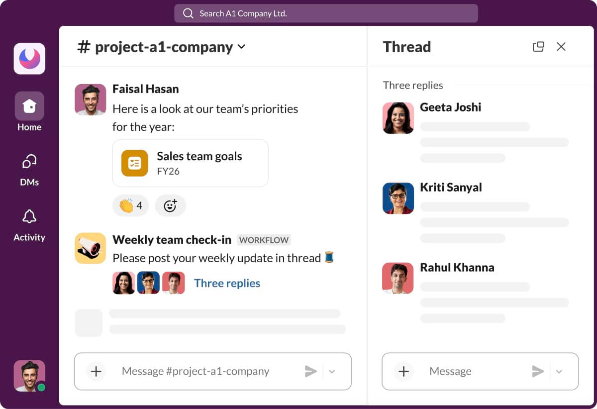 Team group chat for work | Slack channels